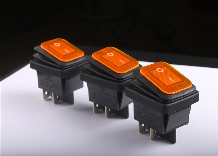 Honyone IP65 Waterproof Rocker Switch 4 Pin 12A 250VAC For Automotive