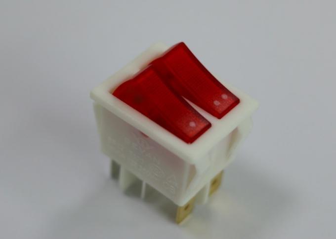250v 16a Red Illuminated Rocker Switch , Electrical Two Way Rocker Switch
